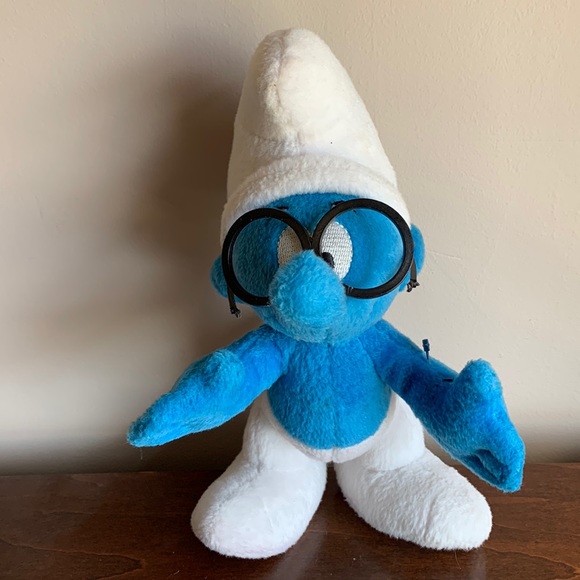 Peyo | Toys | Vintage Classic Smurfs Brainy Plush Doll | Poshmark